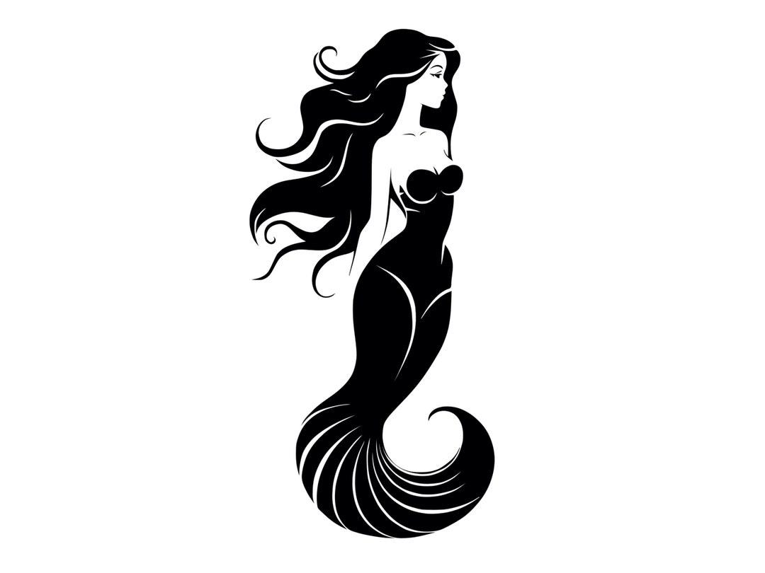 Mermaid SVG, Mermaid Silhouette, Mermaid Clipart, Mermaid Cut File ...
