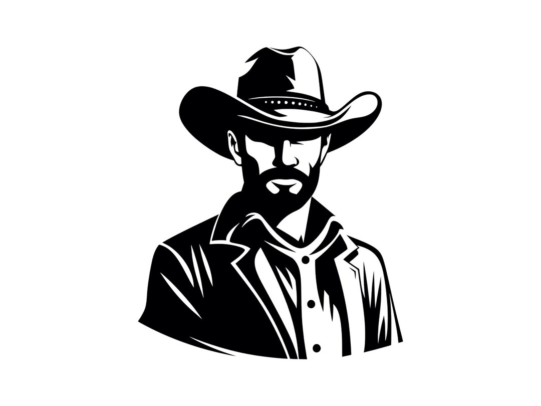Cowboy SVG - Cattleman Rancher Wild West Gunslinger Outlaw Silhouette ...