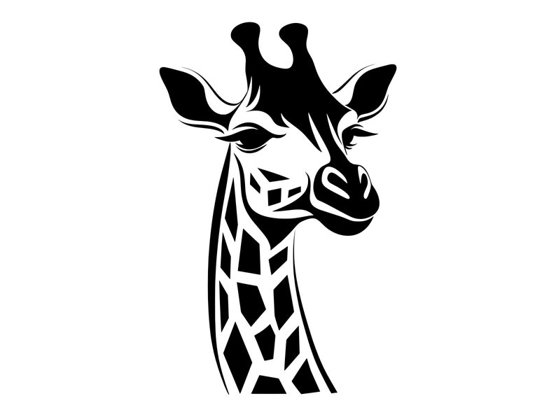 Giraffe SVG - African Safari Animal Giraffe Face Printable Clip Art Cut ...