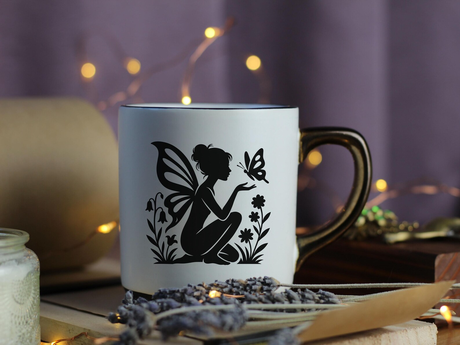 Fairy Silhouette SVG - Fantasy Garden Butterfly Nature Woodland Pixie ...