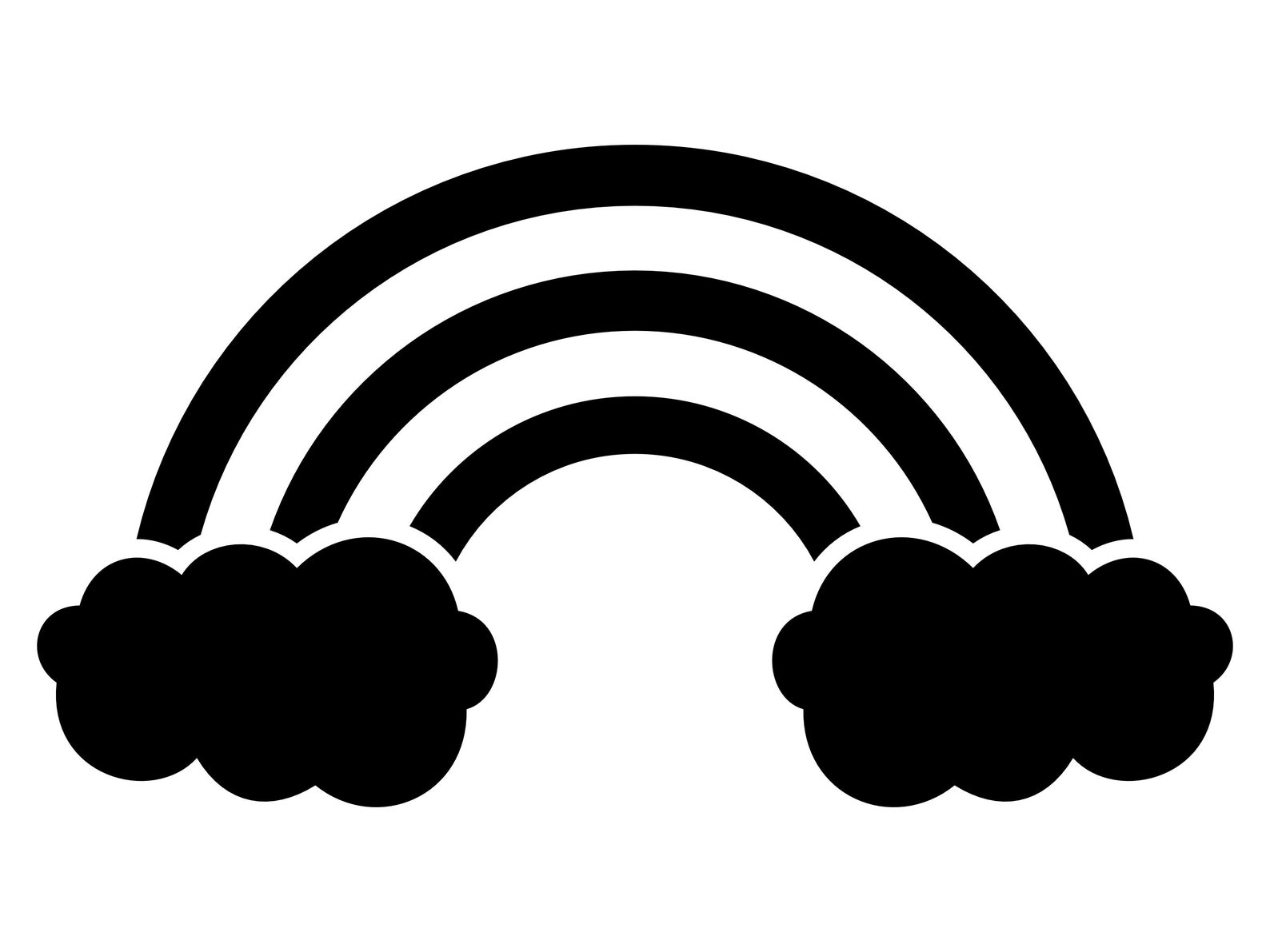Black and White Rainbow SVG, Rainbow Silhouette, Rainbow Clipart ...