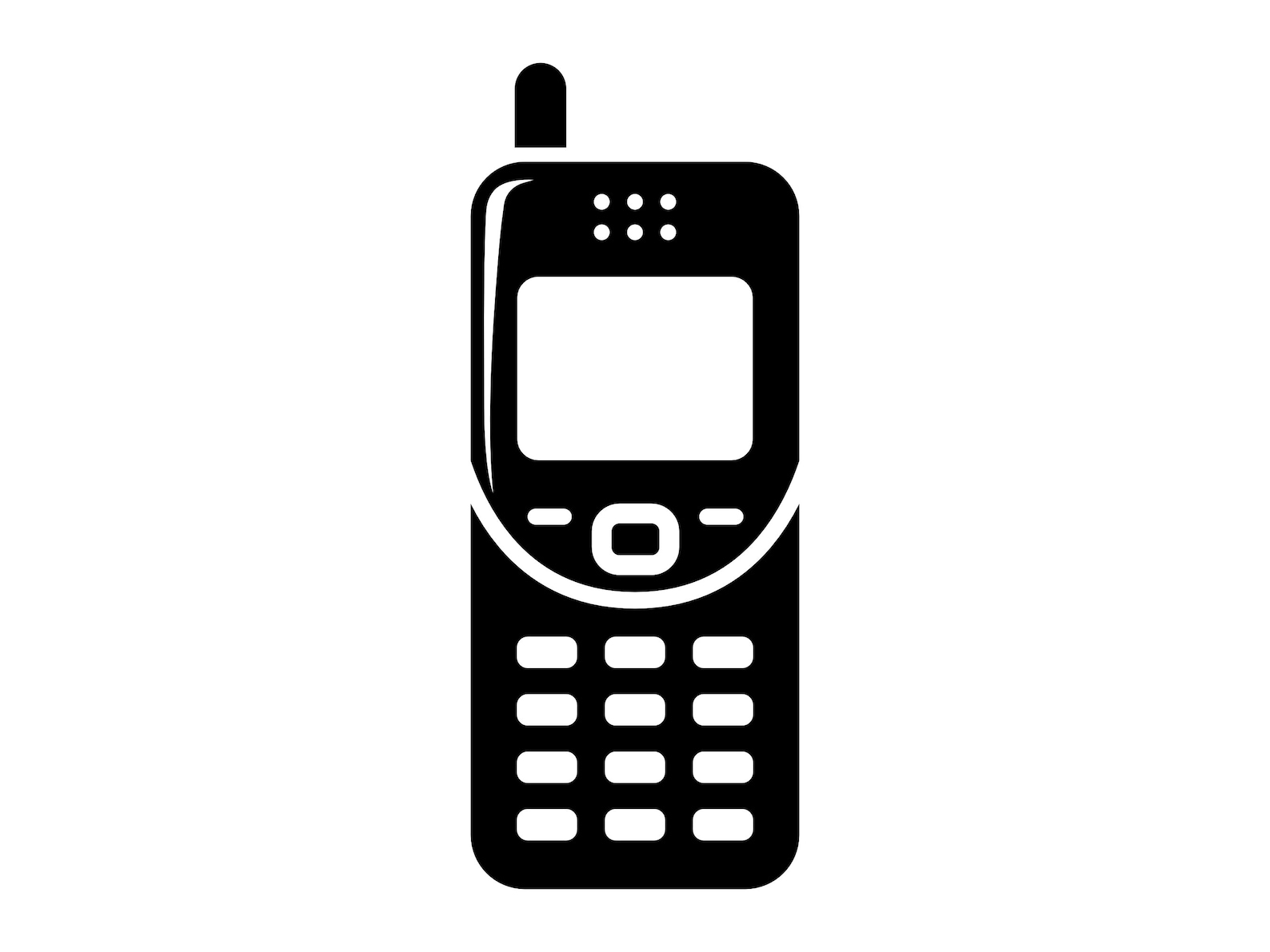 Retro Cellphone SVG Old School Mobile Phone Technology Printable Clip ...