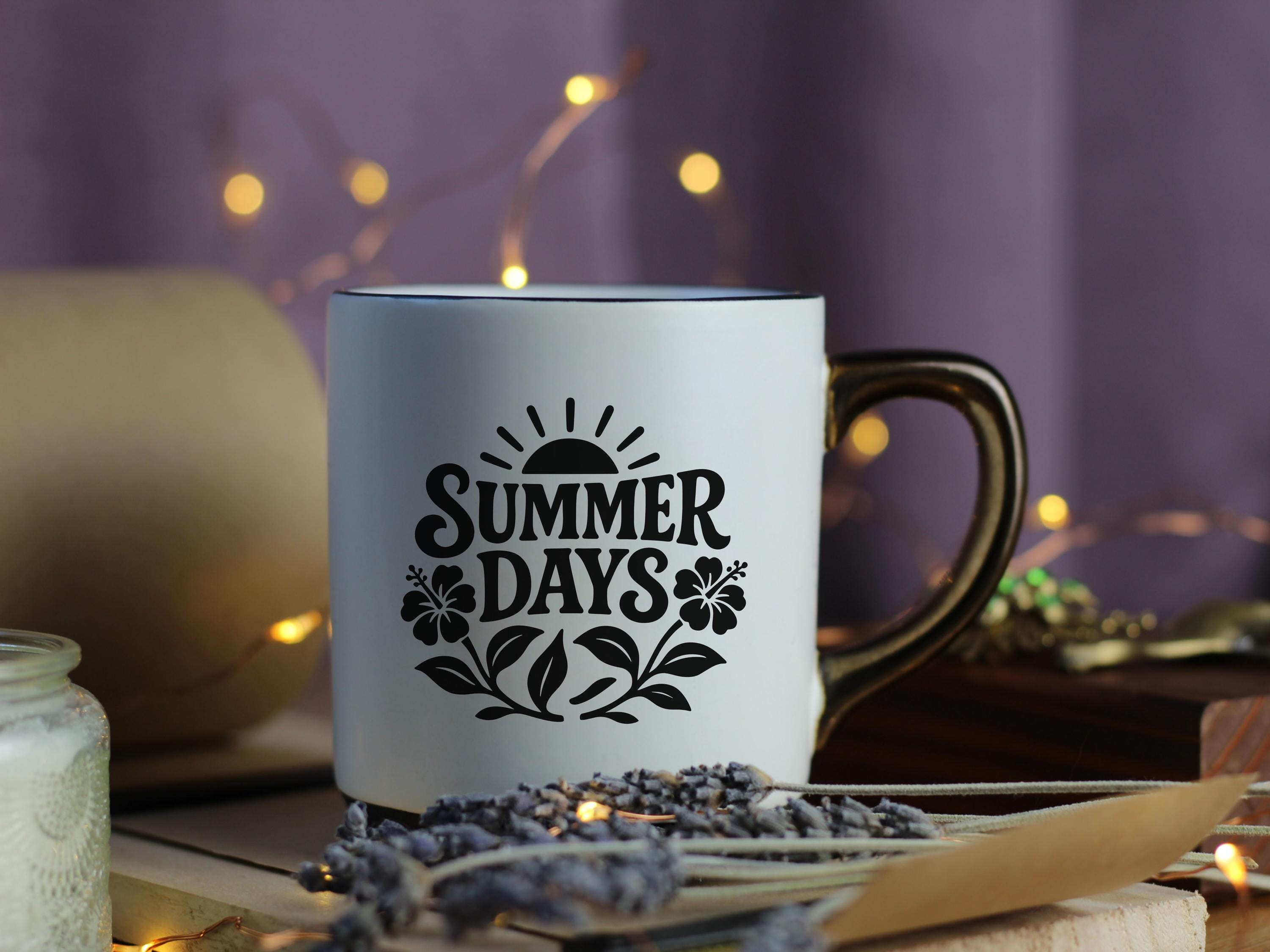 Summer Days SVG - Beach Vacation Tropical Flowers Sun Quote Word Art ...