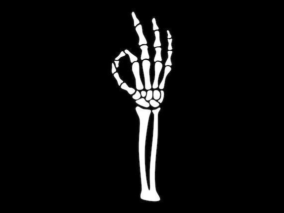 Skelet Rots Op Hand Teken Hand Rots Symbool Afbeeldingen Gratis
