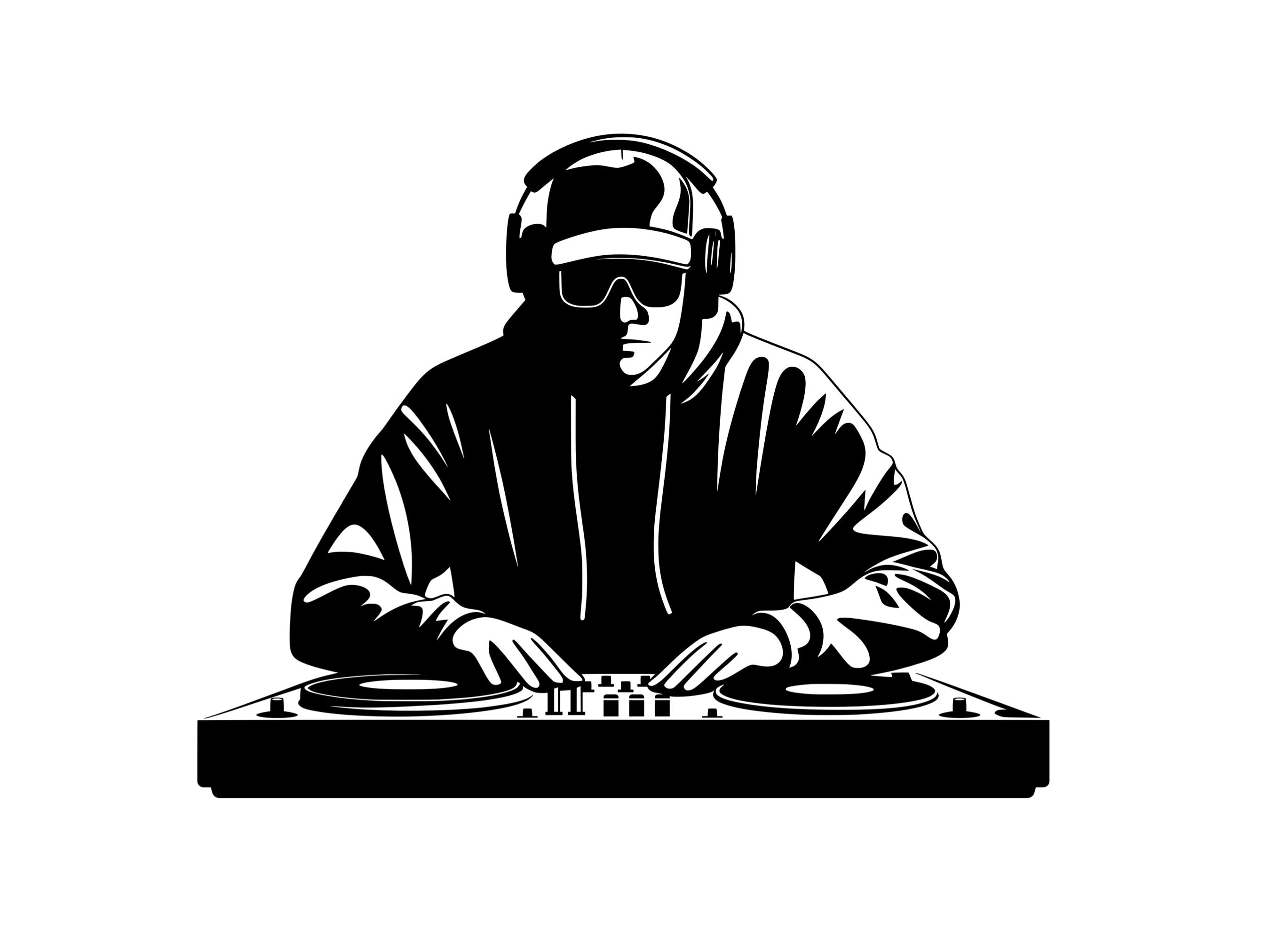 Dj Clipart Black And White