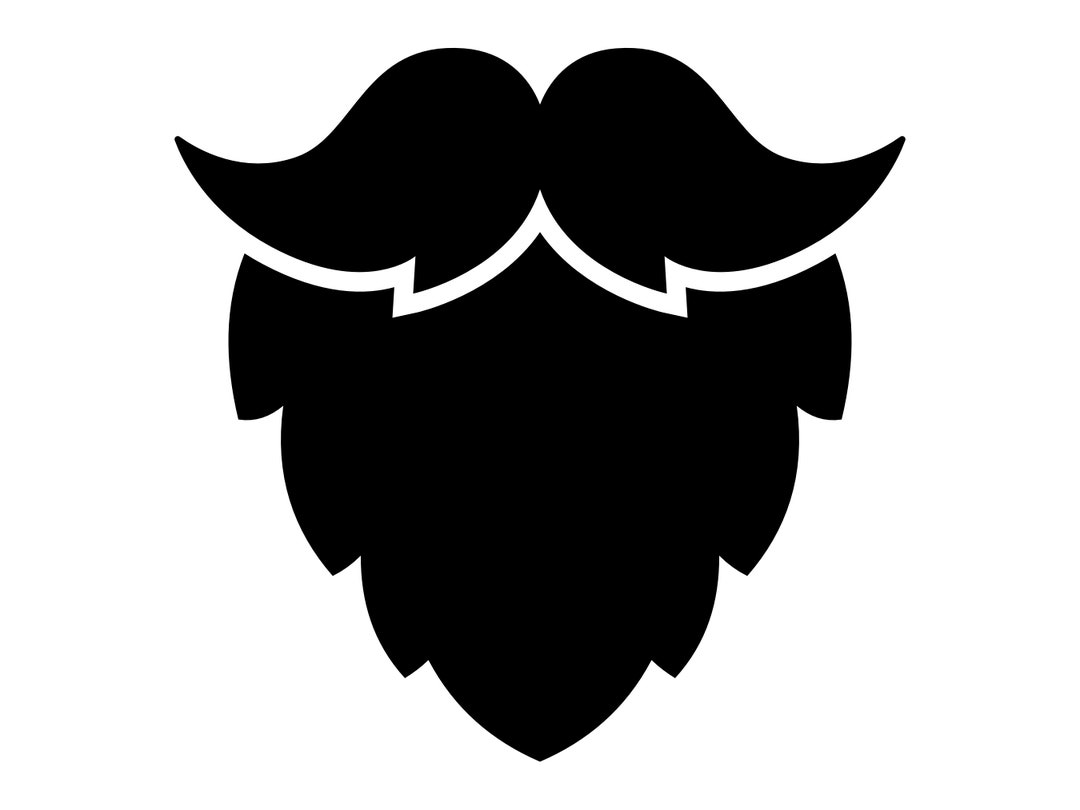 Beard SVG, Beard Silhouette, Beard Moustache Clipart, Beard Cut File, Moustache PNG, Beard ...