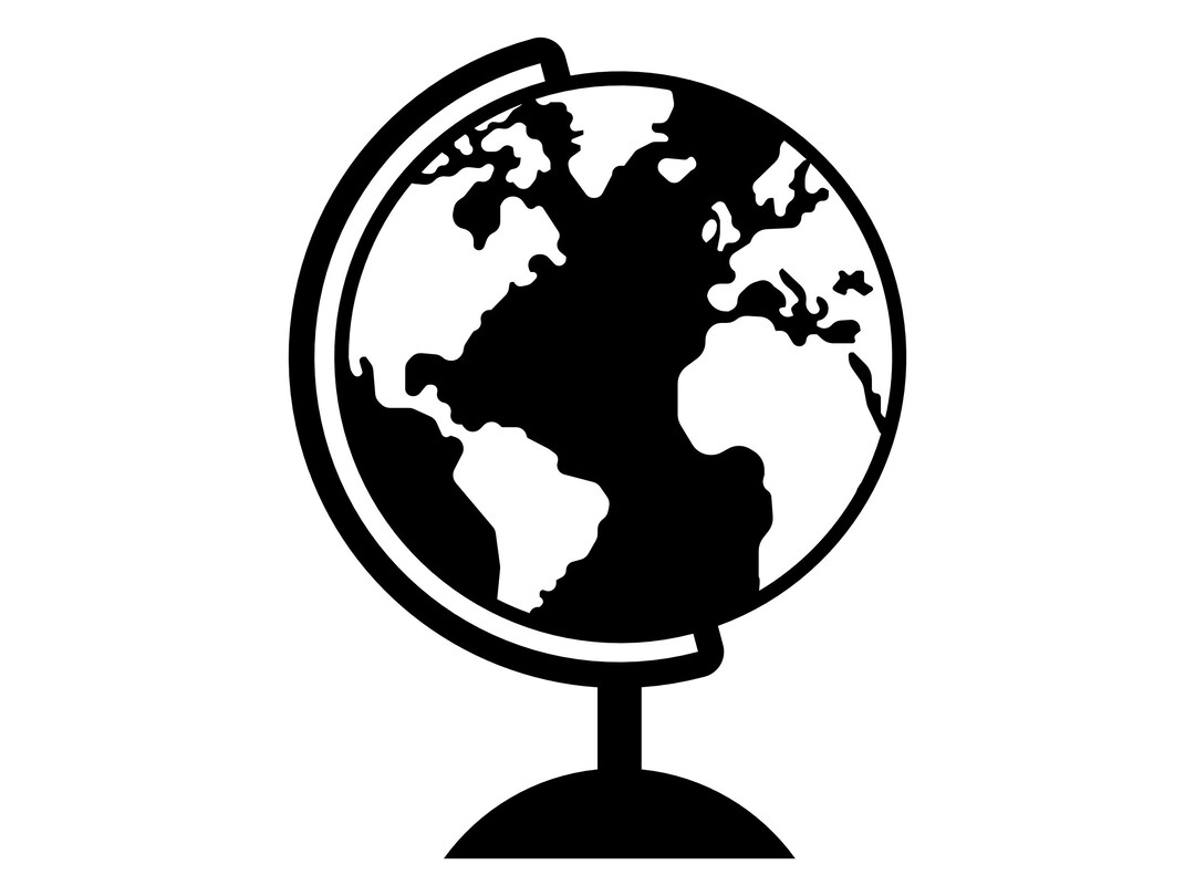 World Globe SVG, World Map Silhouette, Earth Clipart, World Globe Cut ...