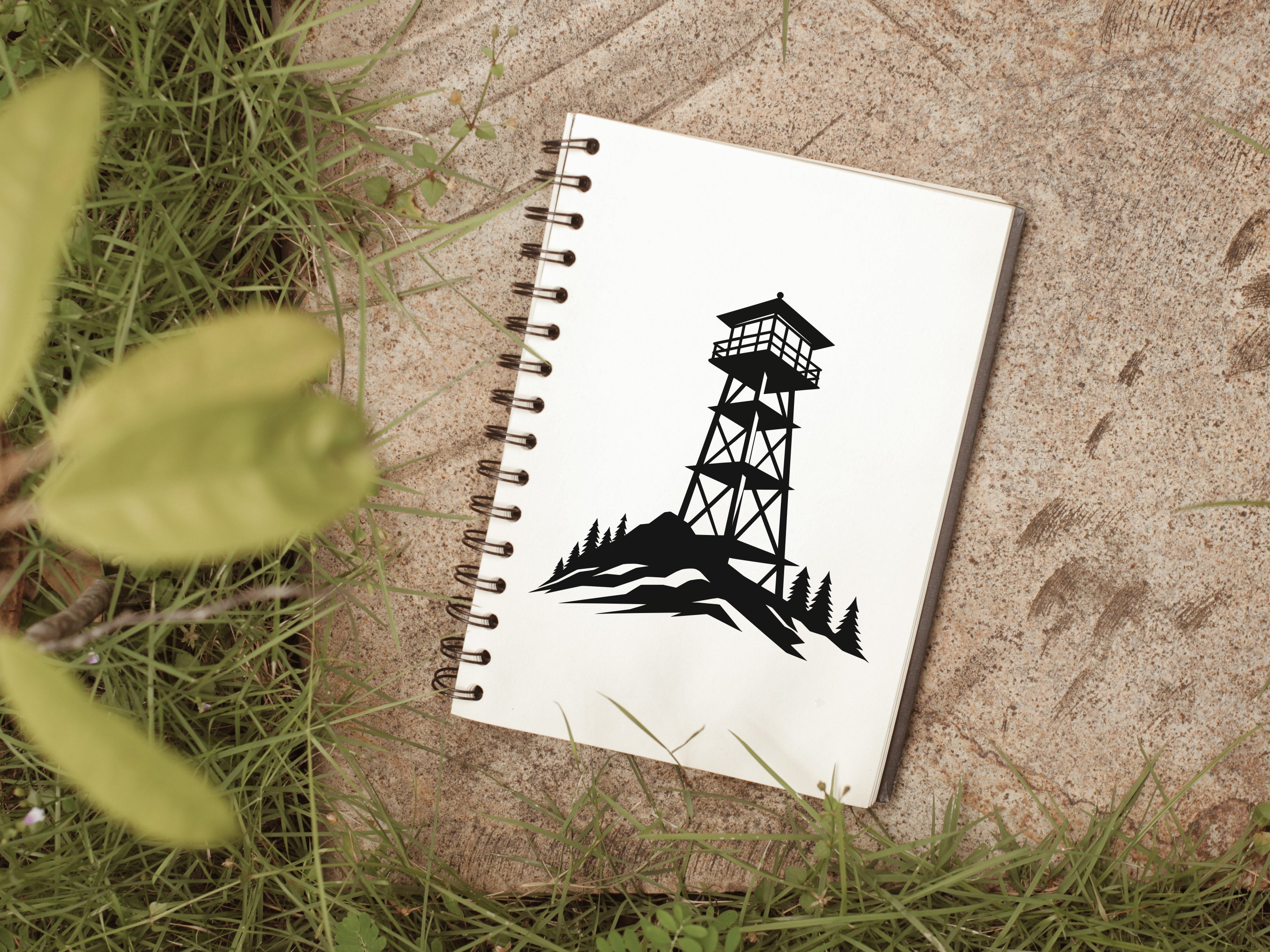 Fire Lookout Tower SVG - Forest Fire Watchtower Station Silhouette Clip ...