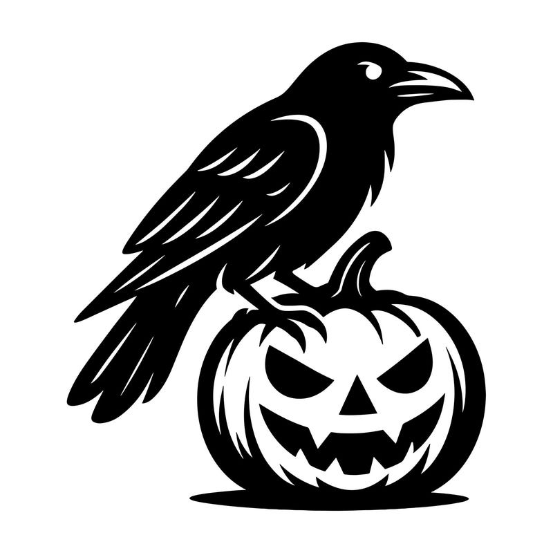 Raven Pumpkin Stencil - Etsy
