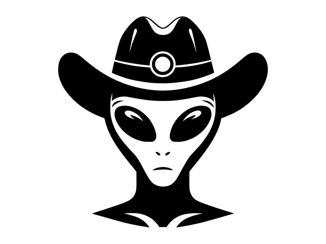 Alien Cowboy SVG - Space Cowboy Western Outlaw Martian Printable Clip ...