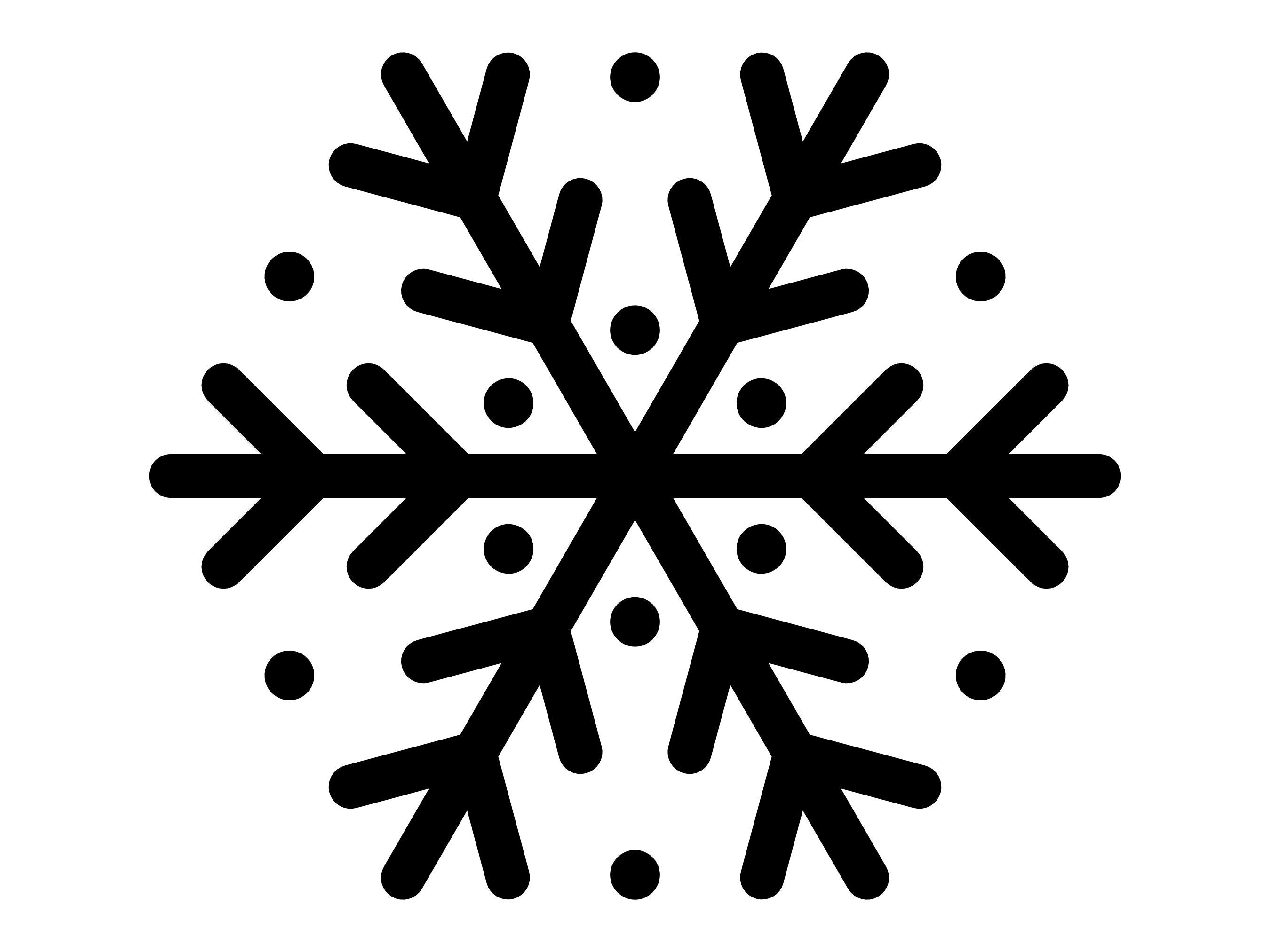 Snowflake Winter Christmas Elements Snowflake Silhouette Instant ...