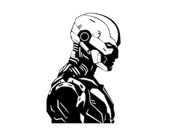 Cyborg Man SVG: Cut File for Cricut, Silhouette, Sci-fi Vector, Digital ...