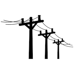 Power Lines SVG - Electricity Wires Utility Poles Energy Printable Clip ...