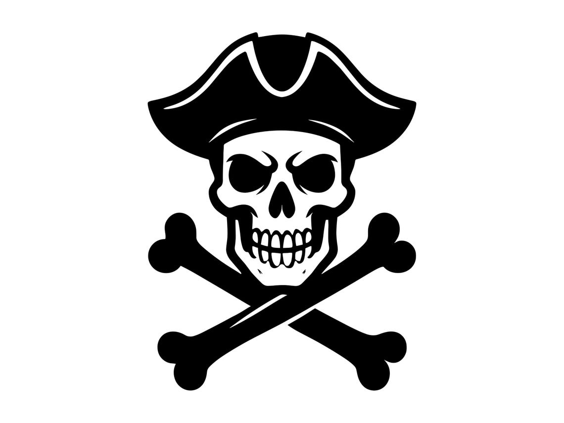Pirate Skull SVG - Pirate Flag Jolly Roger Halloween Decor Nautical ...