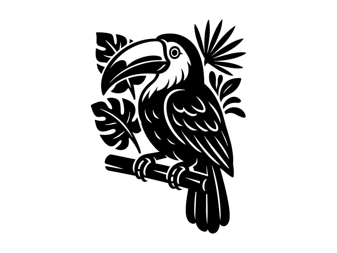 Tropical Toucan SVG - Jungle Bird Wildlife Rainforest Exotic Animal ...