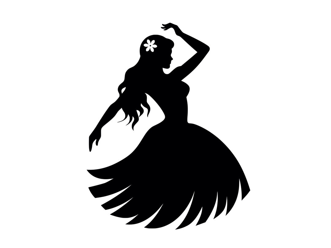 Hula Dancer SVG - Hawaiian Hula Girl Silhouette Clipart Cut File ...