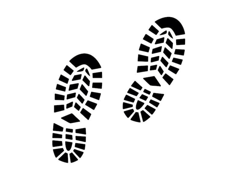 Shoe Prints SVG - Hiking Boot Sole Walking Foot Prints Printable ...