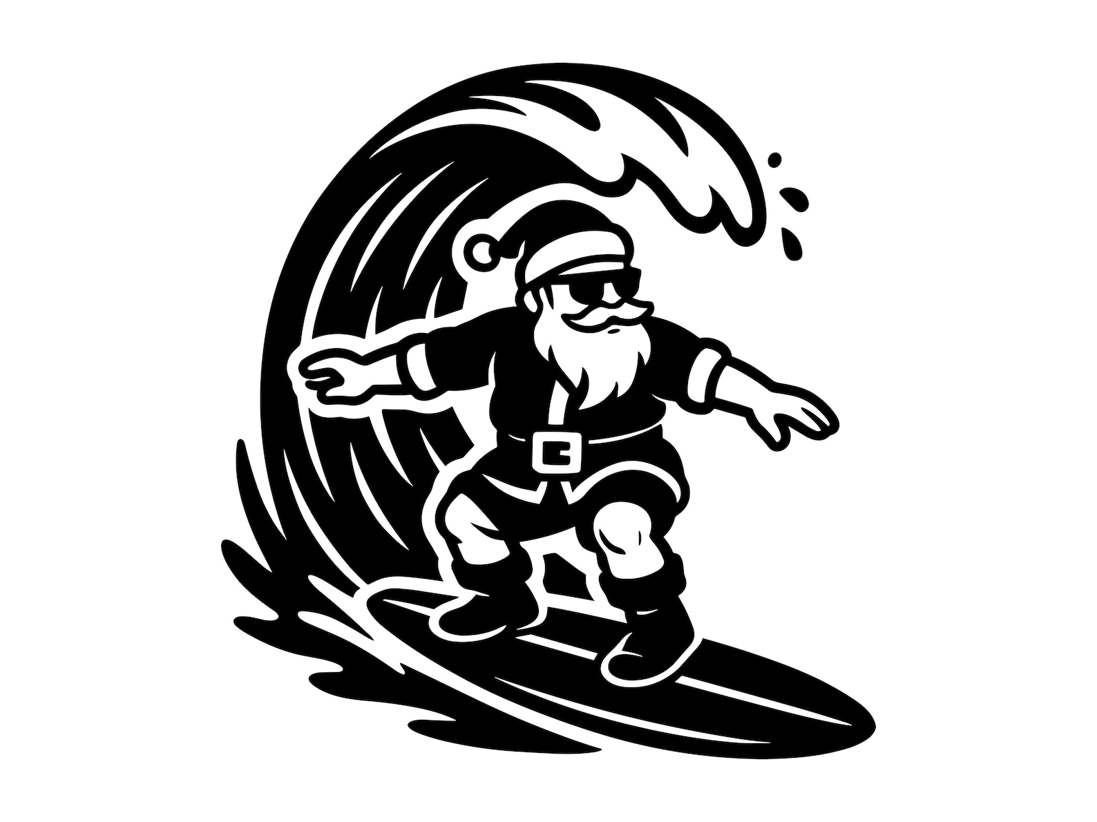 Surfing Santa SVG - Beach Christmas Tropical Holiday Summer Vibes Santa ...
