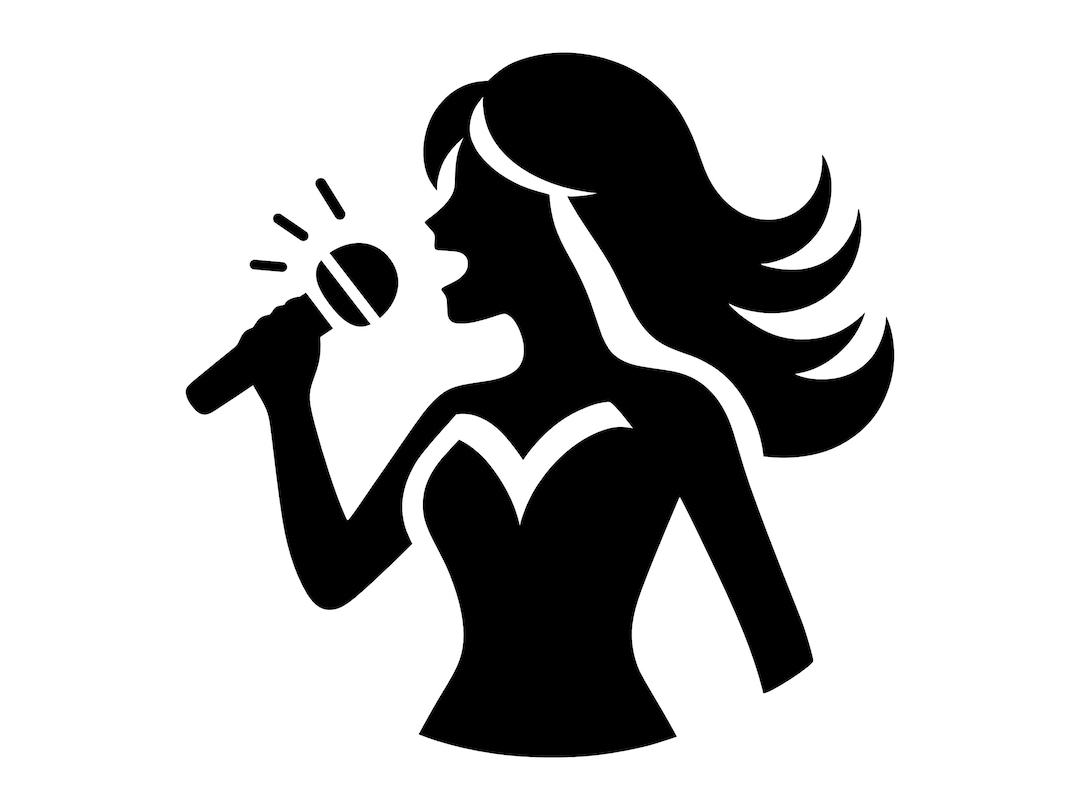 Singer SVG - Woman Singing Female Vocalist Karaoke Music Silhouette ...