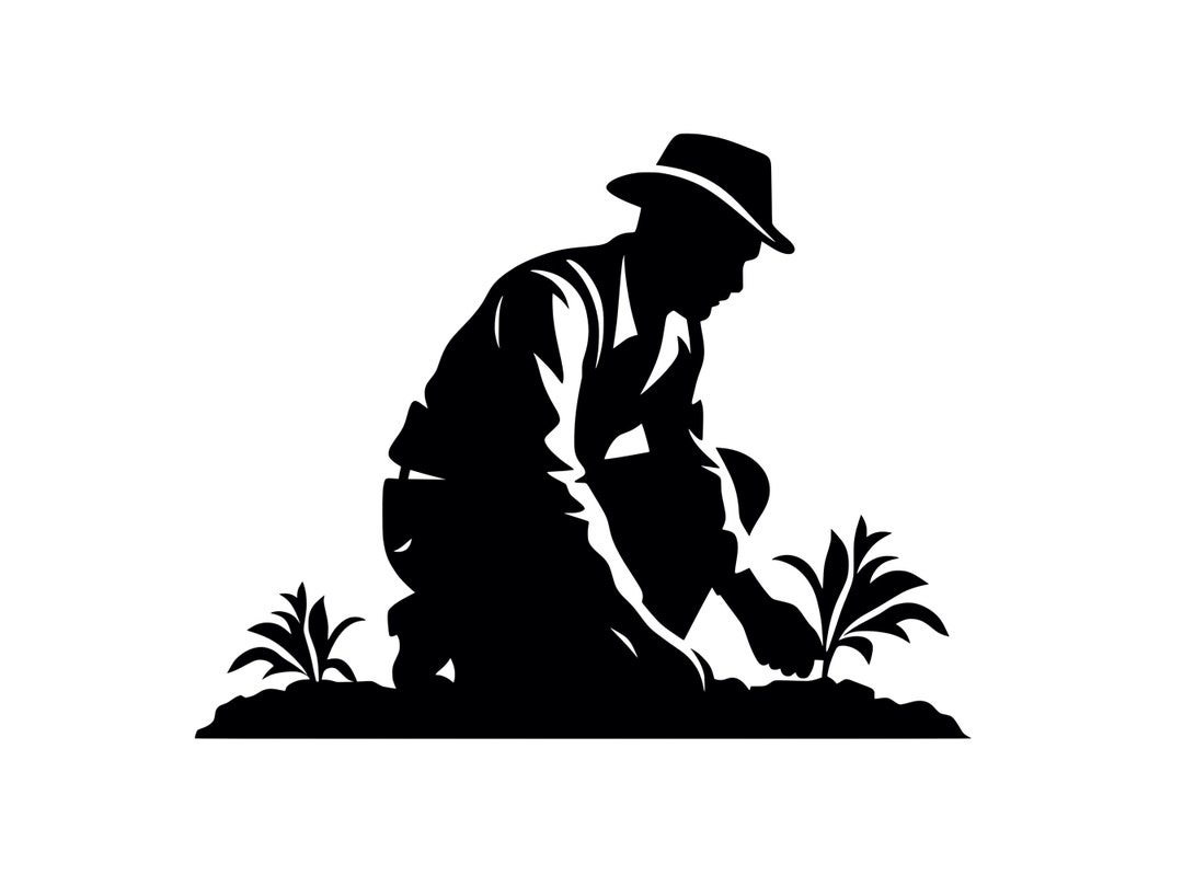 Gardener SVG - Garden Plants Caretaker Planting Trees Silhouette ...