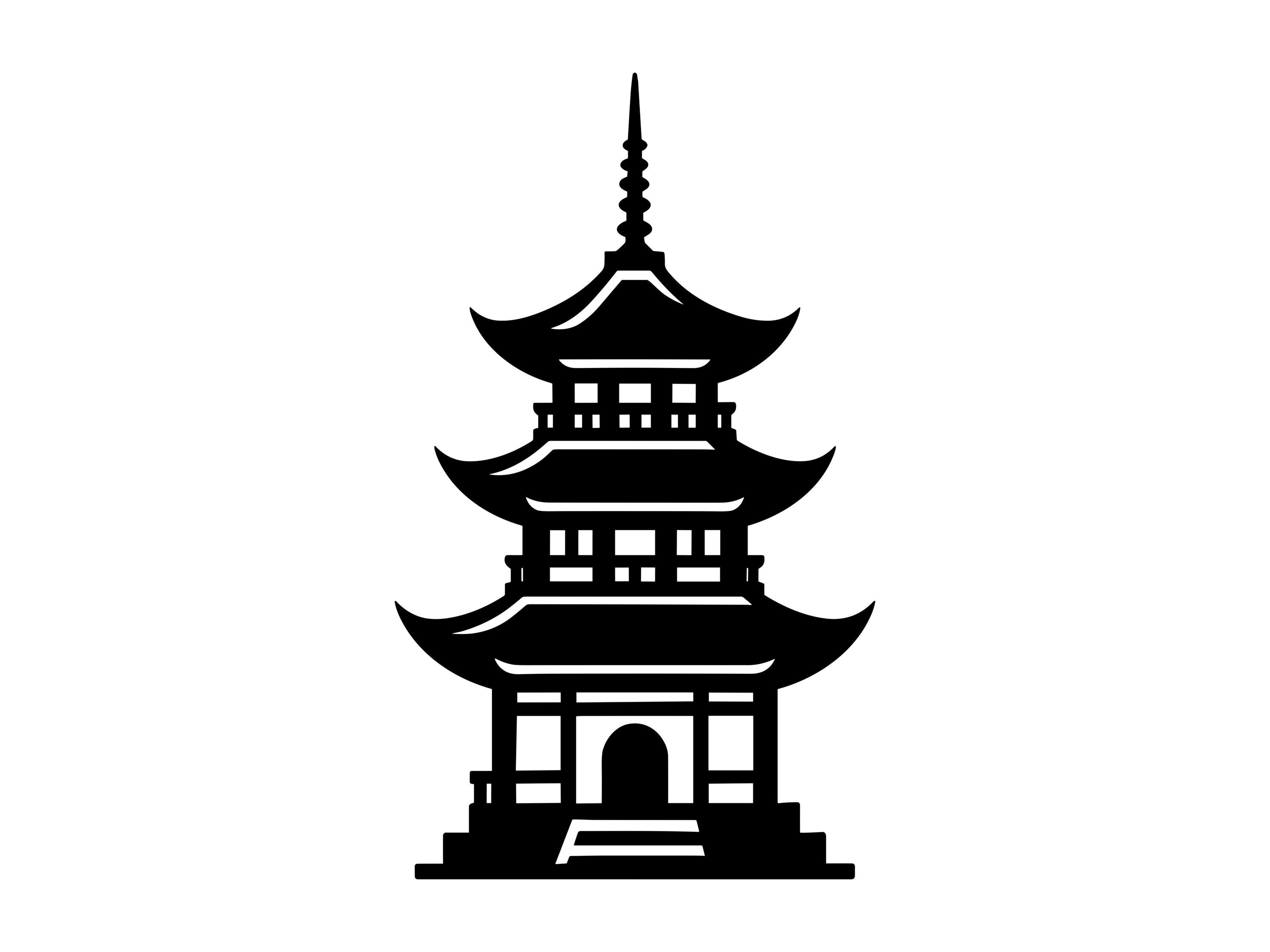 Pagoda Temple SVG - Japanese Architecture Asian Landmark Zen Decor ...