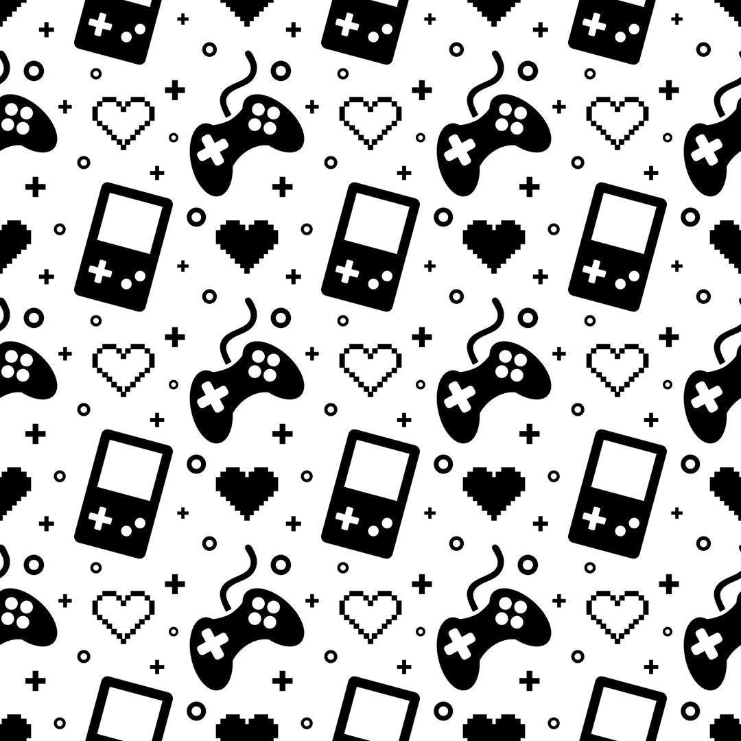 Gaming Pattern - Retro Video Game 90s Game Controller Seamless Digital ...