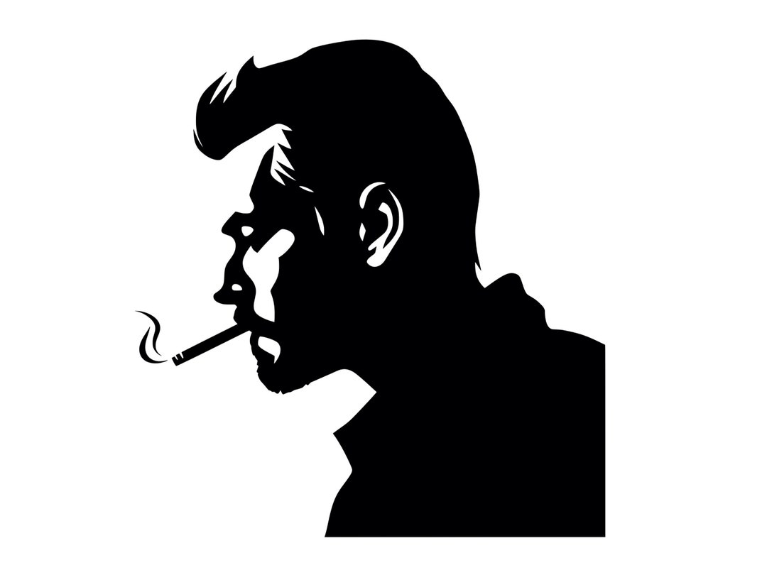 Man Smoking SVG - Cigarette Smoker Tobacco Smoke Silhouette Clip Art ...
