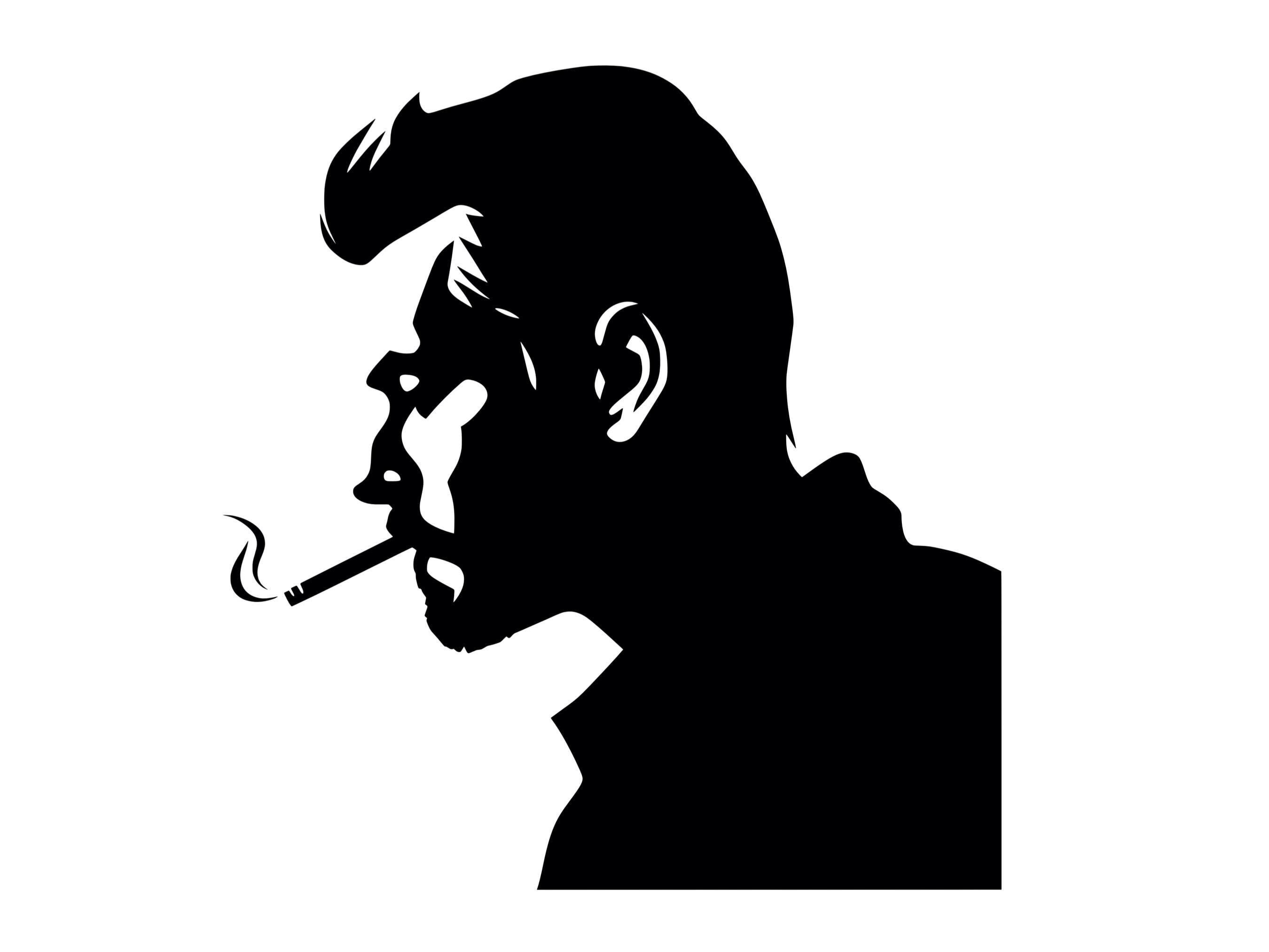Smoking Man Clipart Man Smoking Cigarette Silhouette Vector Images