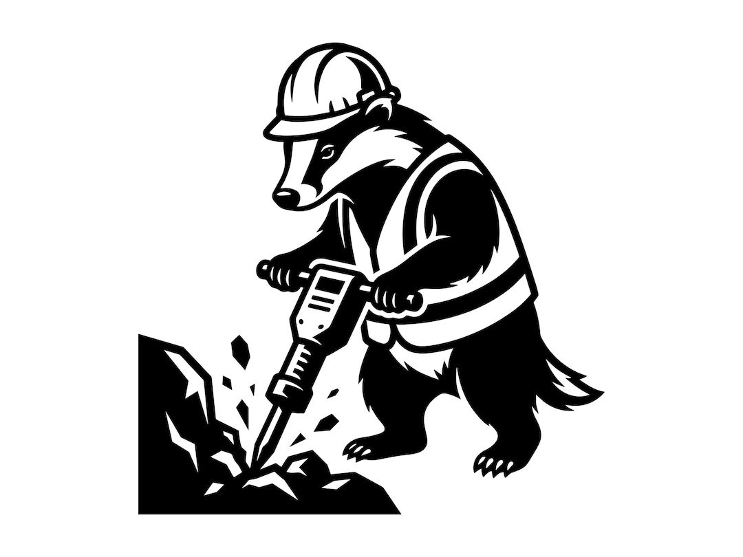 Construction Badger SVG - Funny Animal Worker Hard Hat Safety Vest Road ...