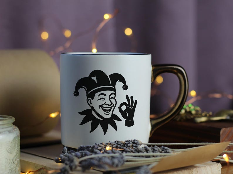 Jester Face SVG - Joker Clown Comedy Theater Festival Costume Printable ...