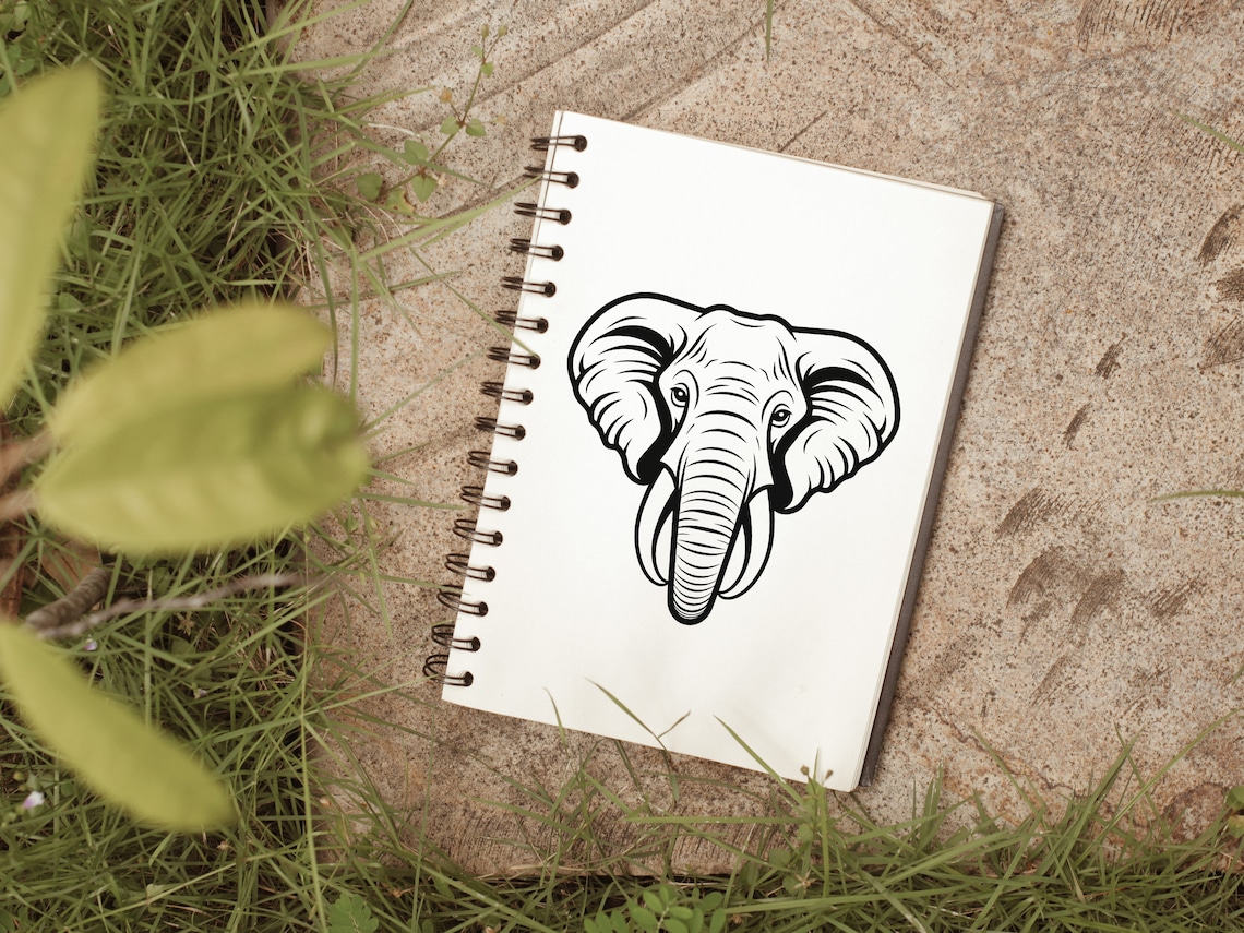 Elephant Head SVG African Safari Animals Elephant Tusks - Etsy UK
