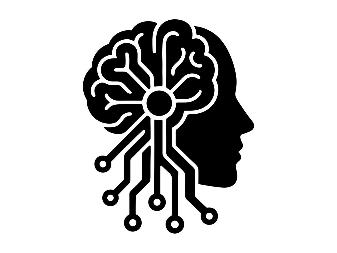 AI Brain SVG - Artificial Intelligence Tech Circuit Head Digital Mind ...