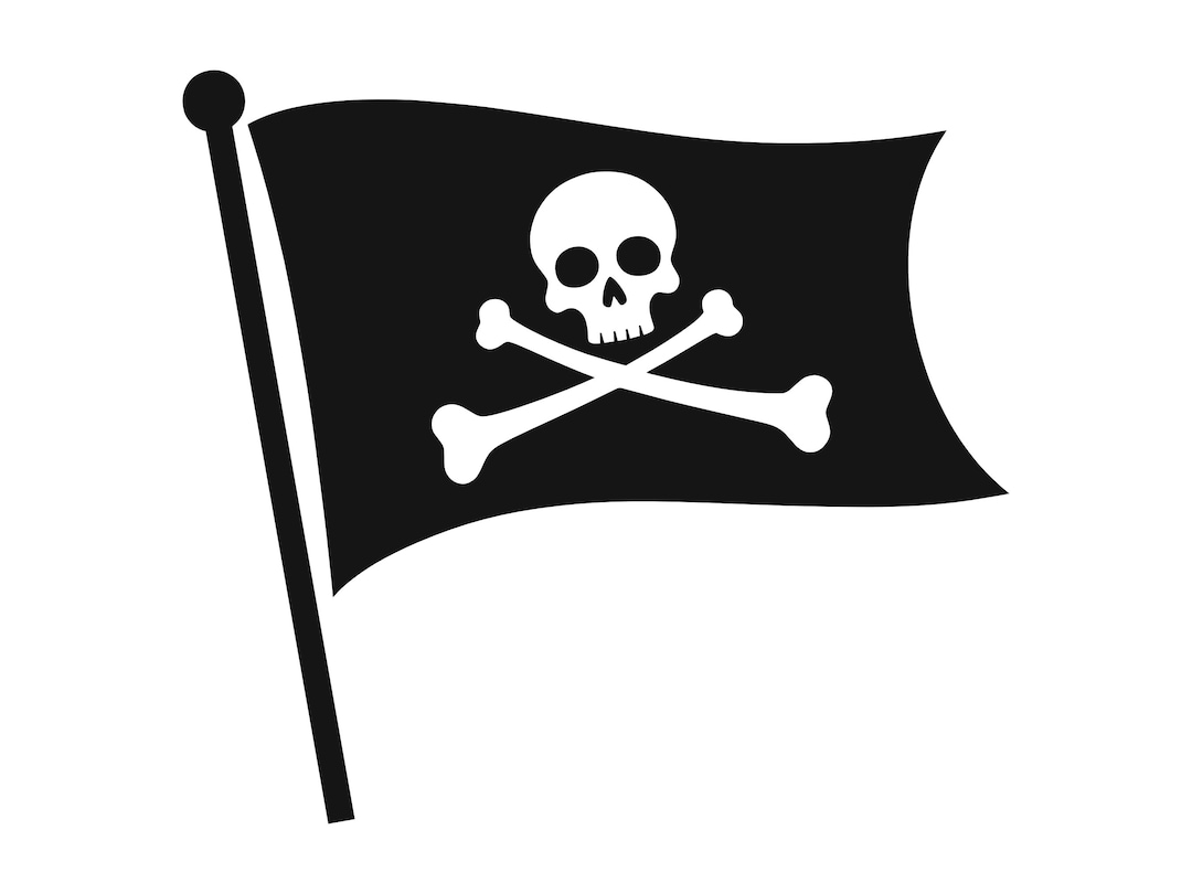 Pirate Flag SVG - Skull and Crossbones Jolly Roger Flag Printable Clip ...