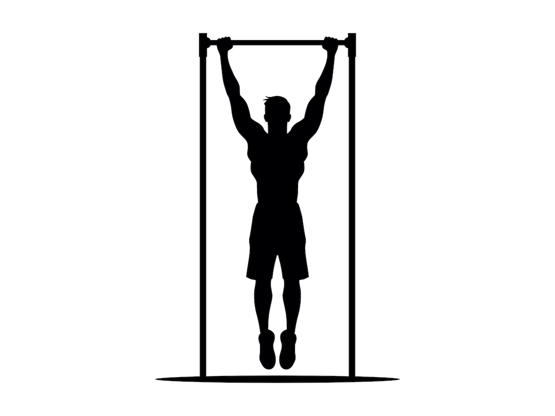 Pullups SVG - Bodyweight Calisthenics Workout Exercise Silhouette Clip ...