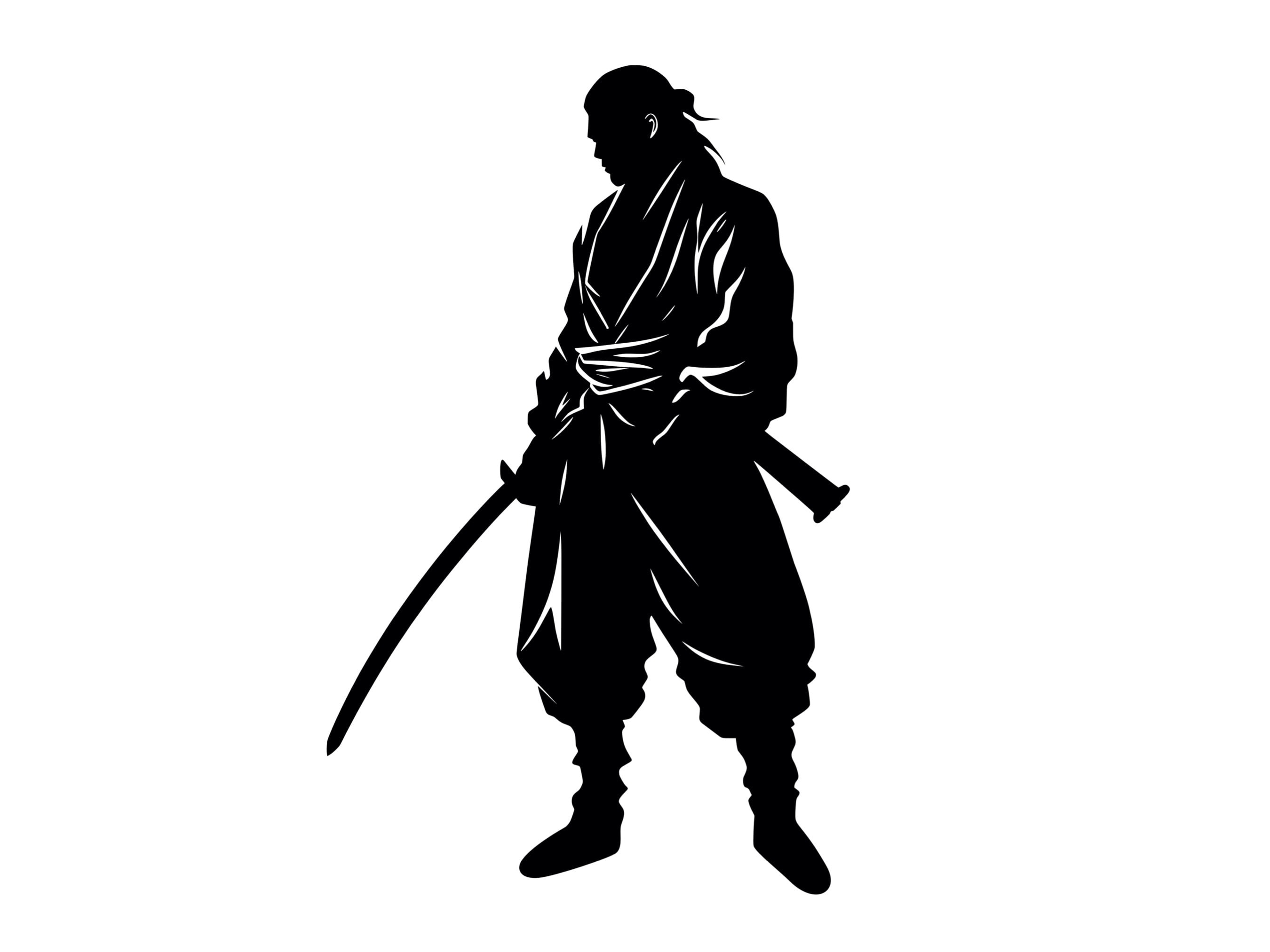 Samurai SVG Japanese Samurai Warrior Silhouette Clipart Cut - Etsy