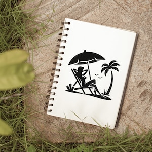 Beach SVG - Woman Sunbathing Beach Tropical Summer Vacation Printable ...