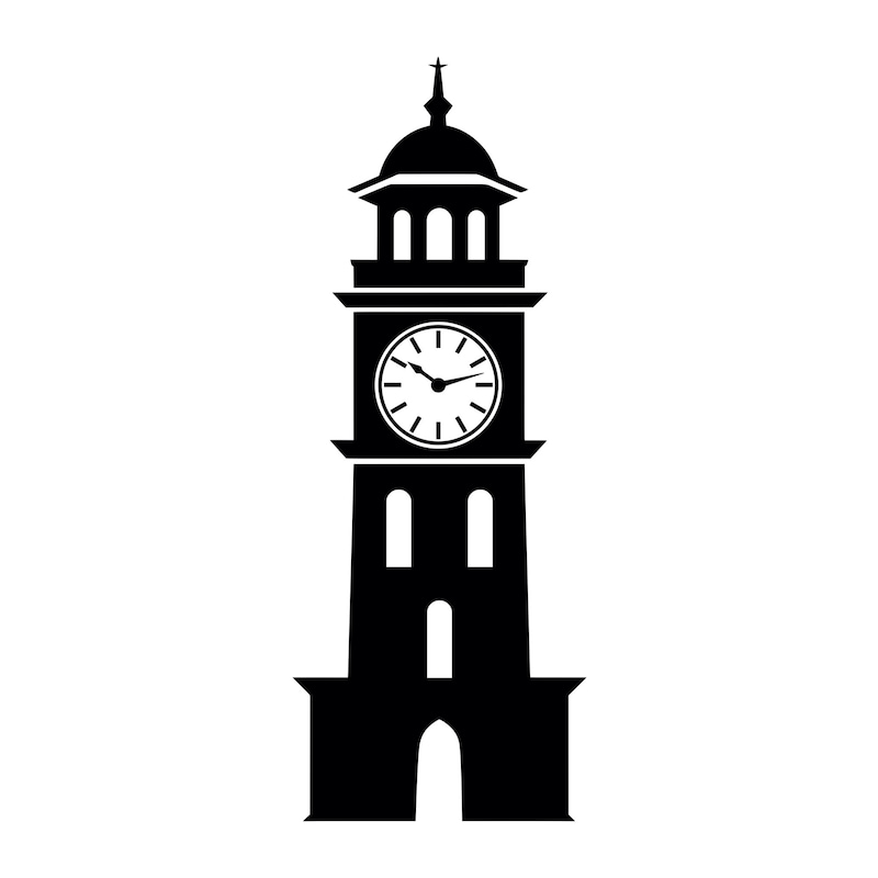 Clock Tower Silhouette - Etsy