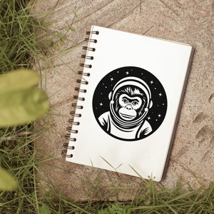 Space Monkey SVG - Astronaut Monkey Chimpanzee in Space Silhouette ...