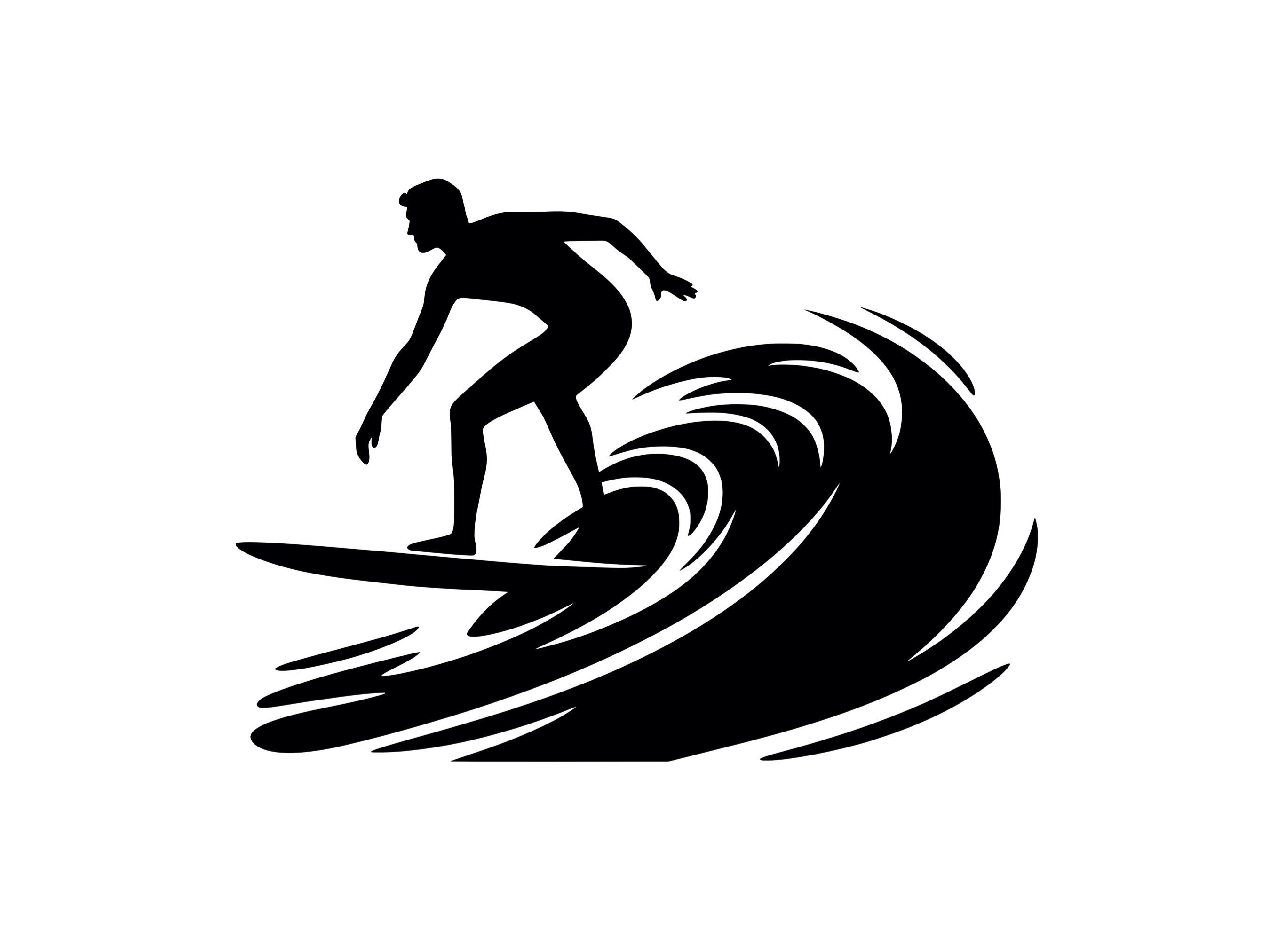 Surfer SVG Wave Surfing Surf Boarder Water Sports Silhouette - Etsy