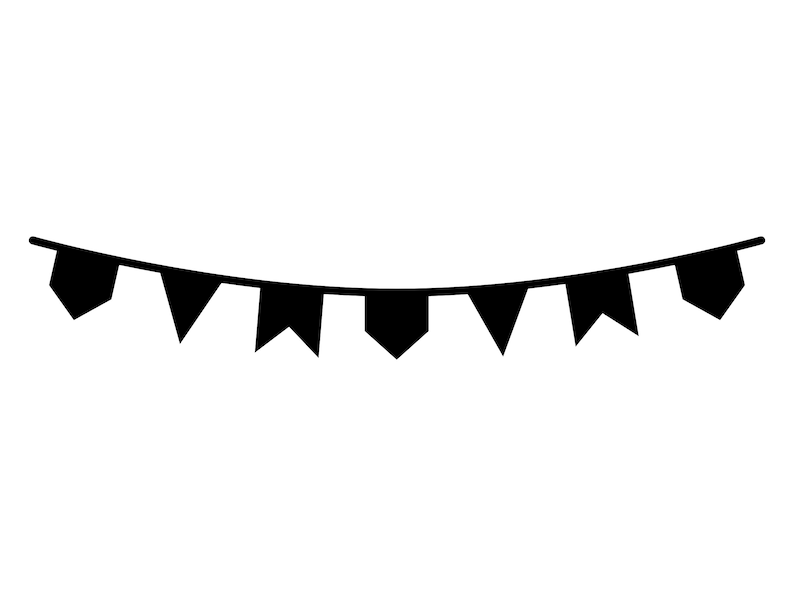 Party Banner SVG Flag Banner Silhouette Bunting Banner - Etsy