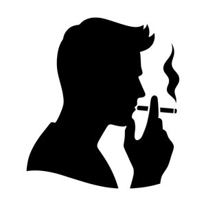 Cigarette Smoker SVG - Man Smoking Tobacco Smoker Sign Silhouette Clip ...