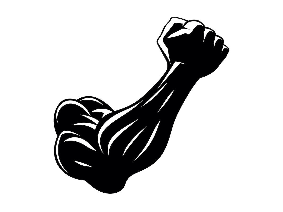 Muscle Flex SVG - Body Builder Bicep Muscular Arm Flexing Strong Man ...