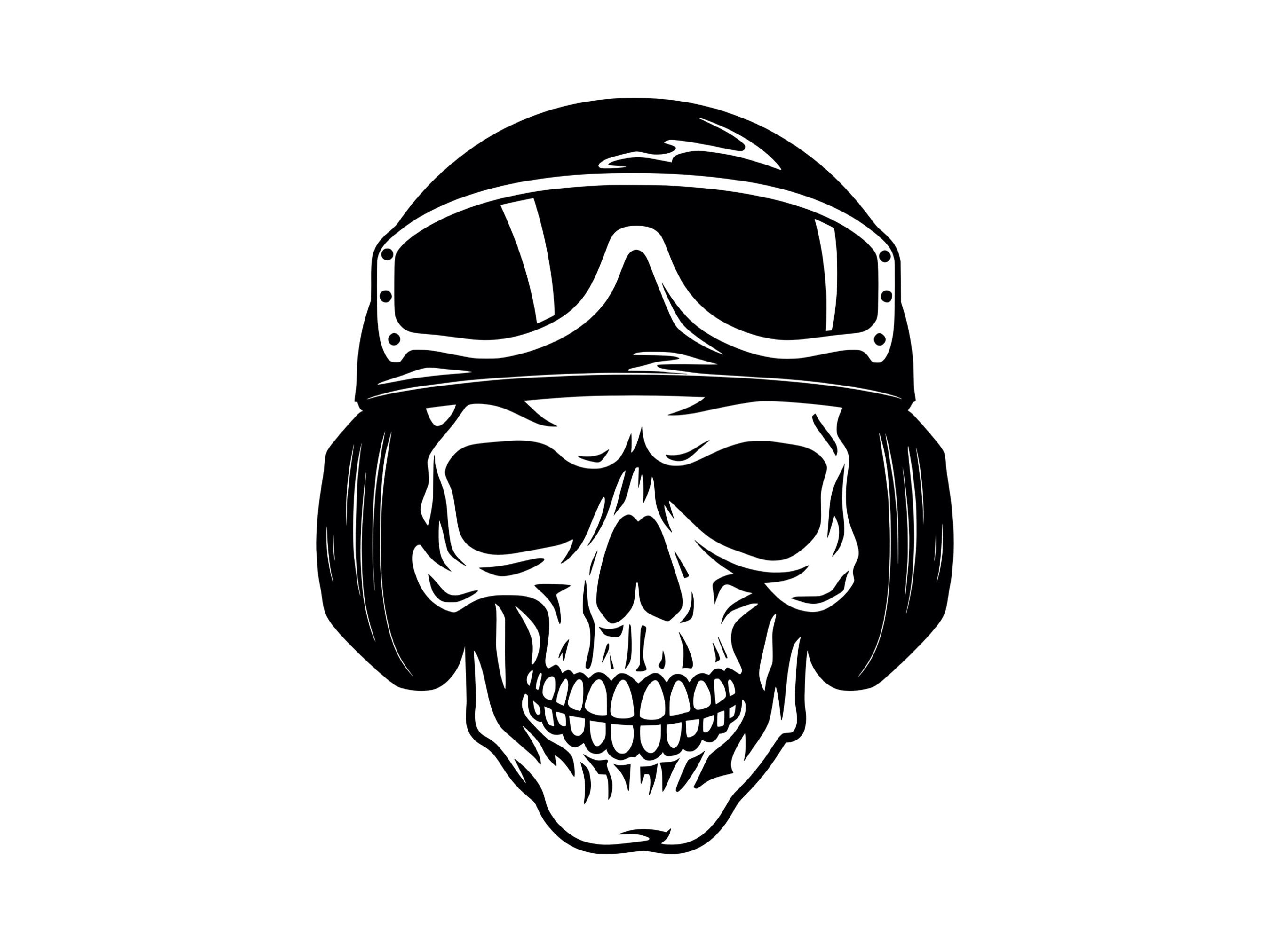 Fighter Pilot Skull SVG Air Force Military Pilot Skull Silhouette ...