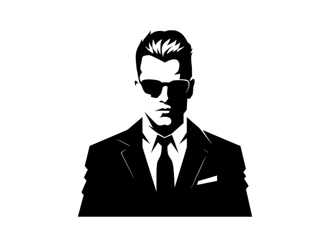 Man in Suit SVG Formal Tuxedo Agent Man in Sunglasses - Etsy