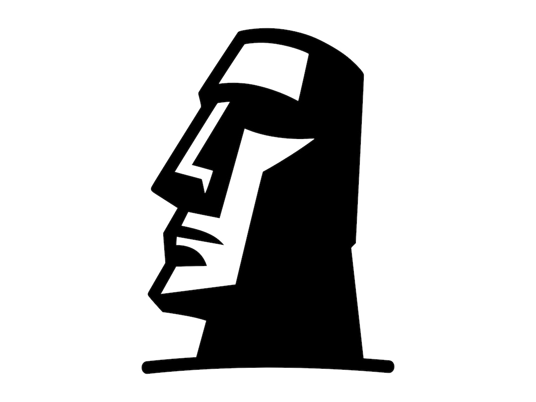 Easter Island Head SVG - Moai Polynesia Stone Head Sculpture Silhouette ...