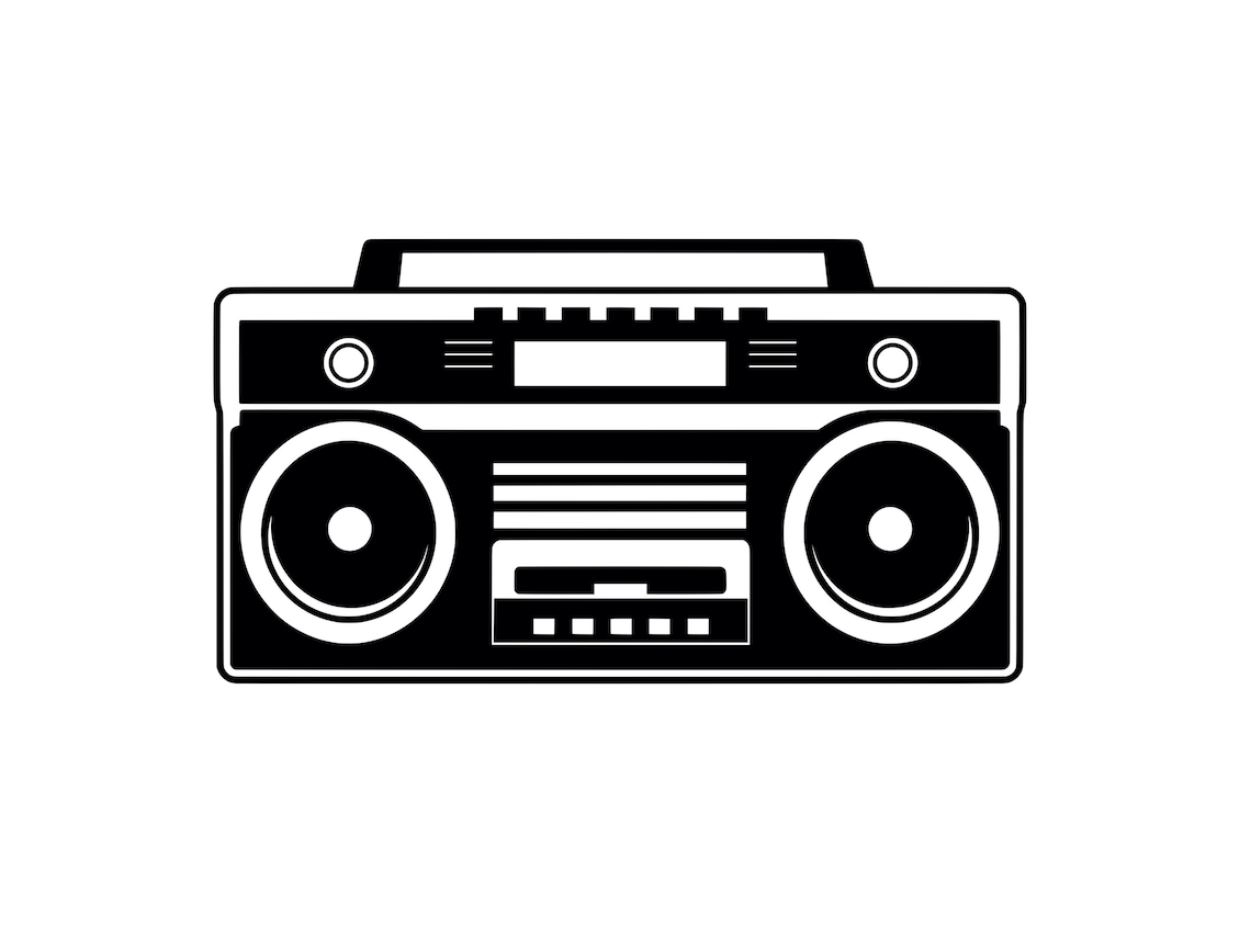 Boombox SVG 80s Ghetto Blaster Cassette Music Player - Etsy