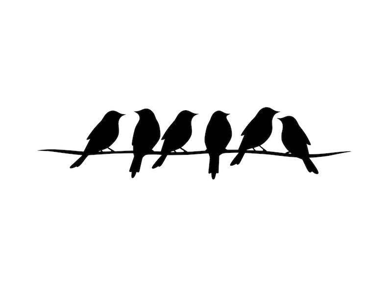 Birds on Wire SVG Perched Birds on Tree Branch Animals - Etsy Canada