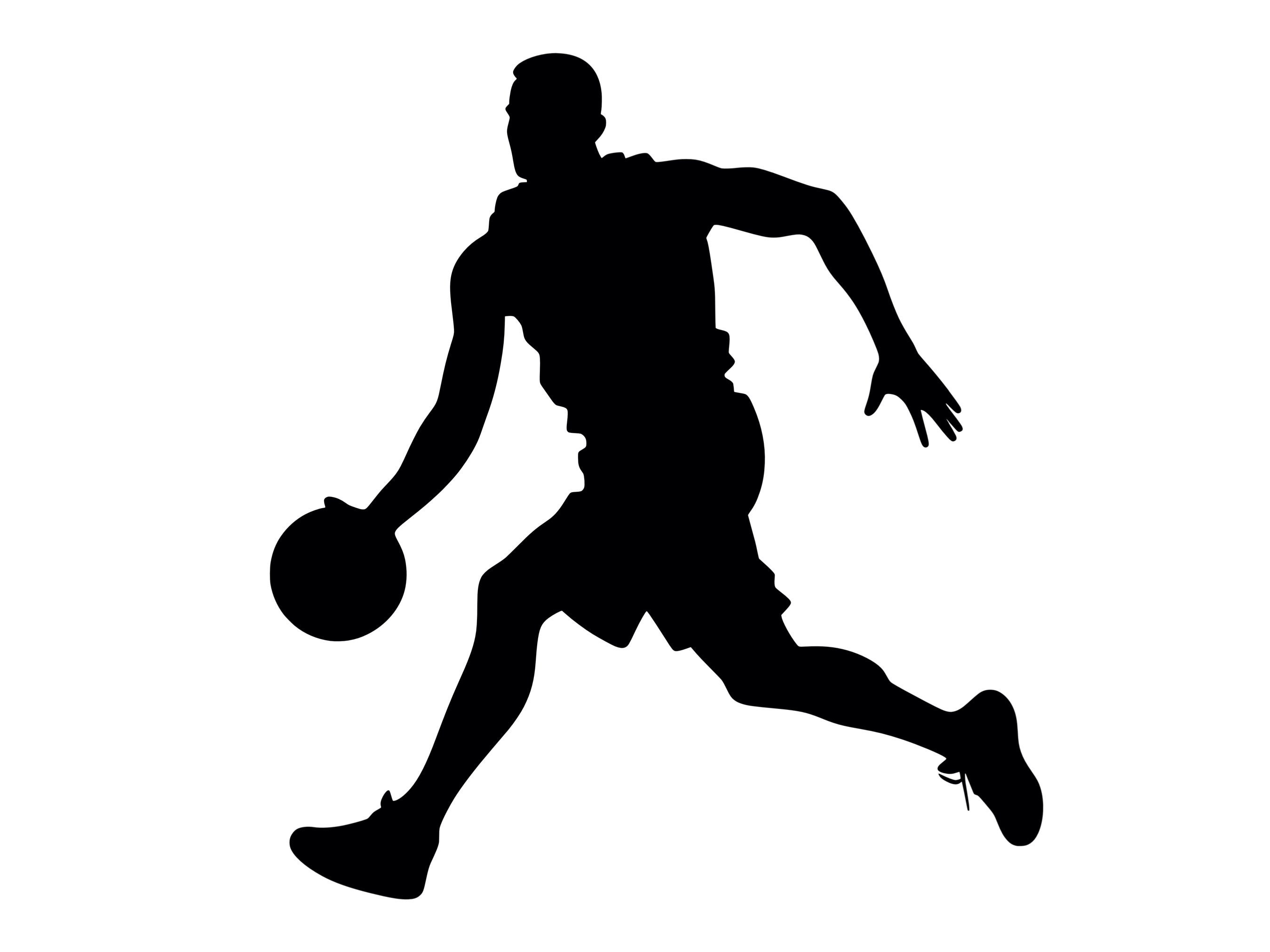 Basketball Player SVG Printable Silhouette Clipart Cut File - Etsy