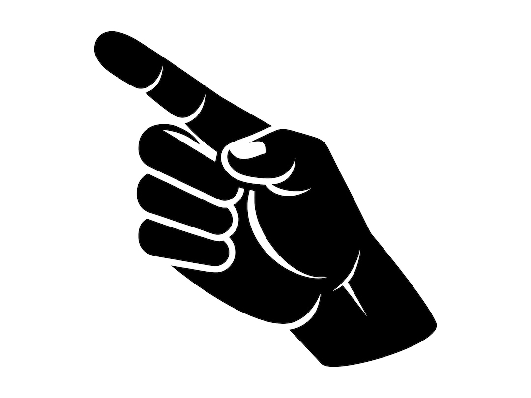 Pointing Hand SVG - Pointer Finger Hand Gesture Sign Silhouette Clip ...
