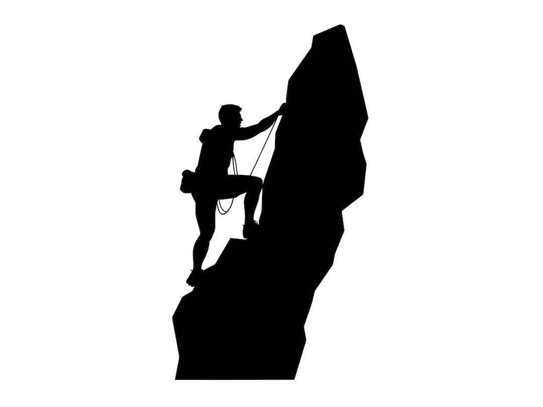 Rock Climber SVG - Mountain Climbing Silhouette Clipart Cut File ...